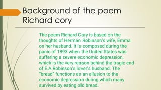 Richard Cory sara ppt.pdf | Poetry | Books and Literature