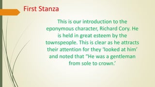 Richard Cory sara ppt.pdf | Poetry | Books and Literature