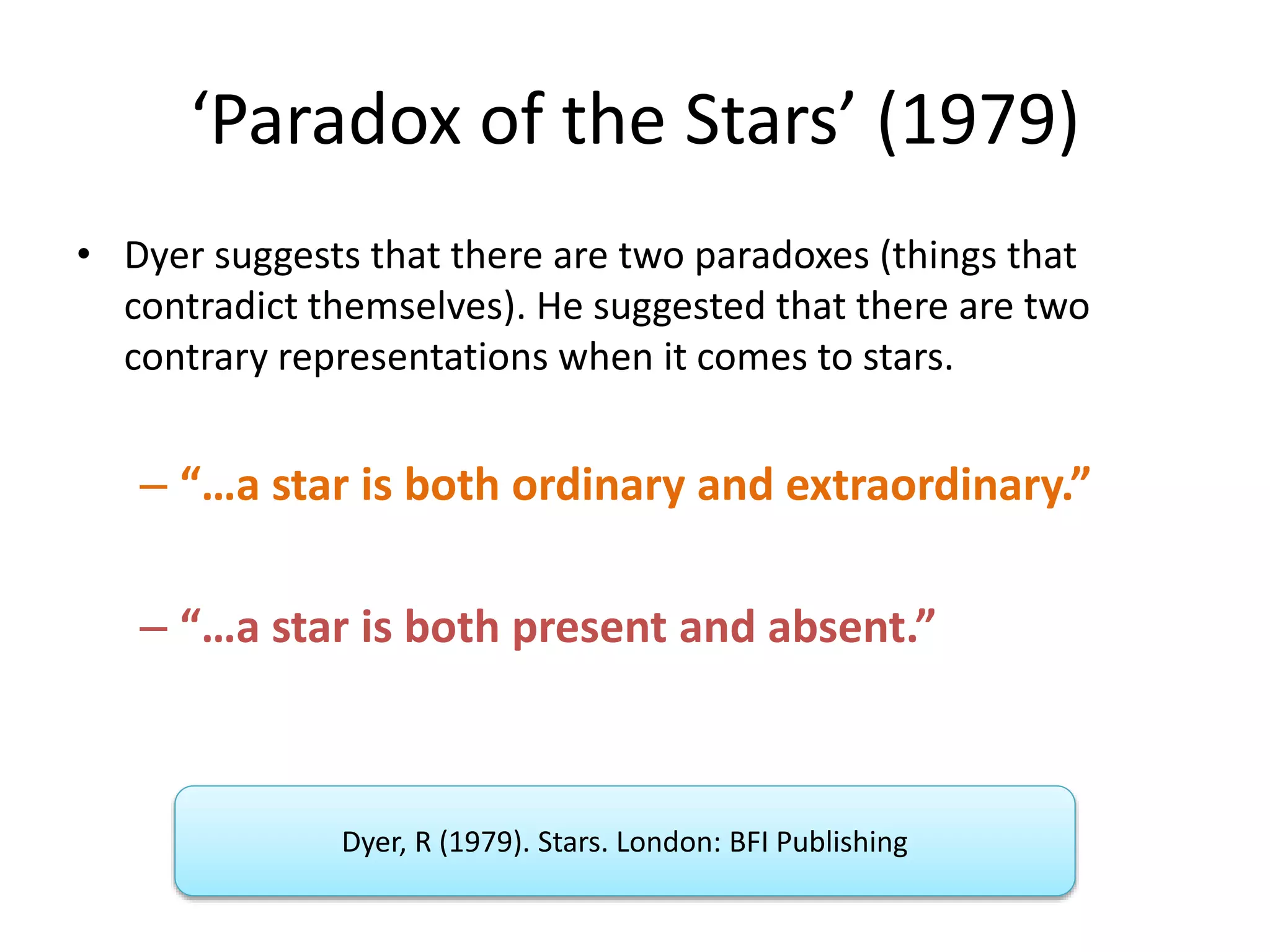 Richard Dyer - Paradox of the Star | PPTX