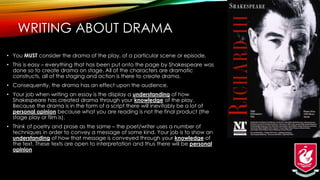 Shakespeare - Richard III - Exam Revision AS English Literature Drama ...