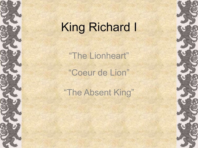 Richard i the lionheart | PPTX