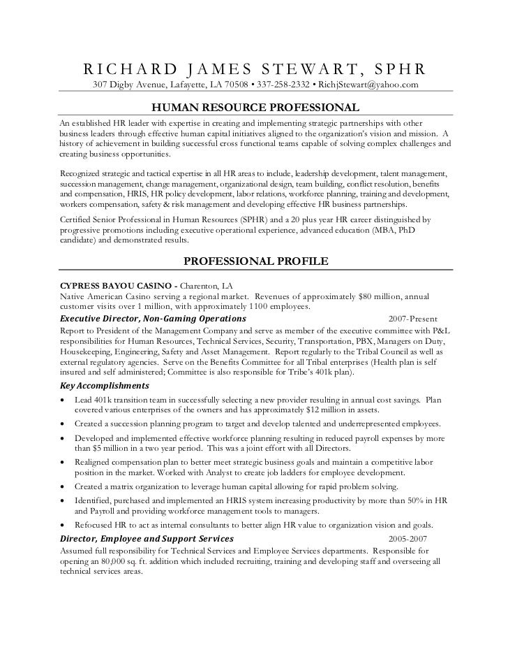 Richard J Stewart SPHR Resume