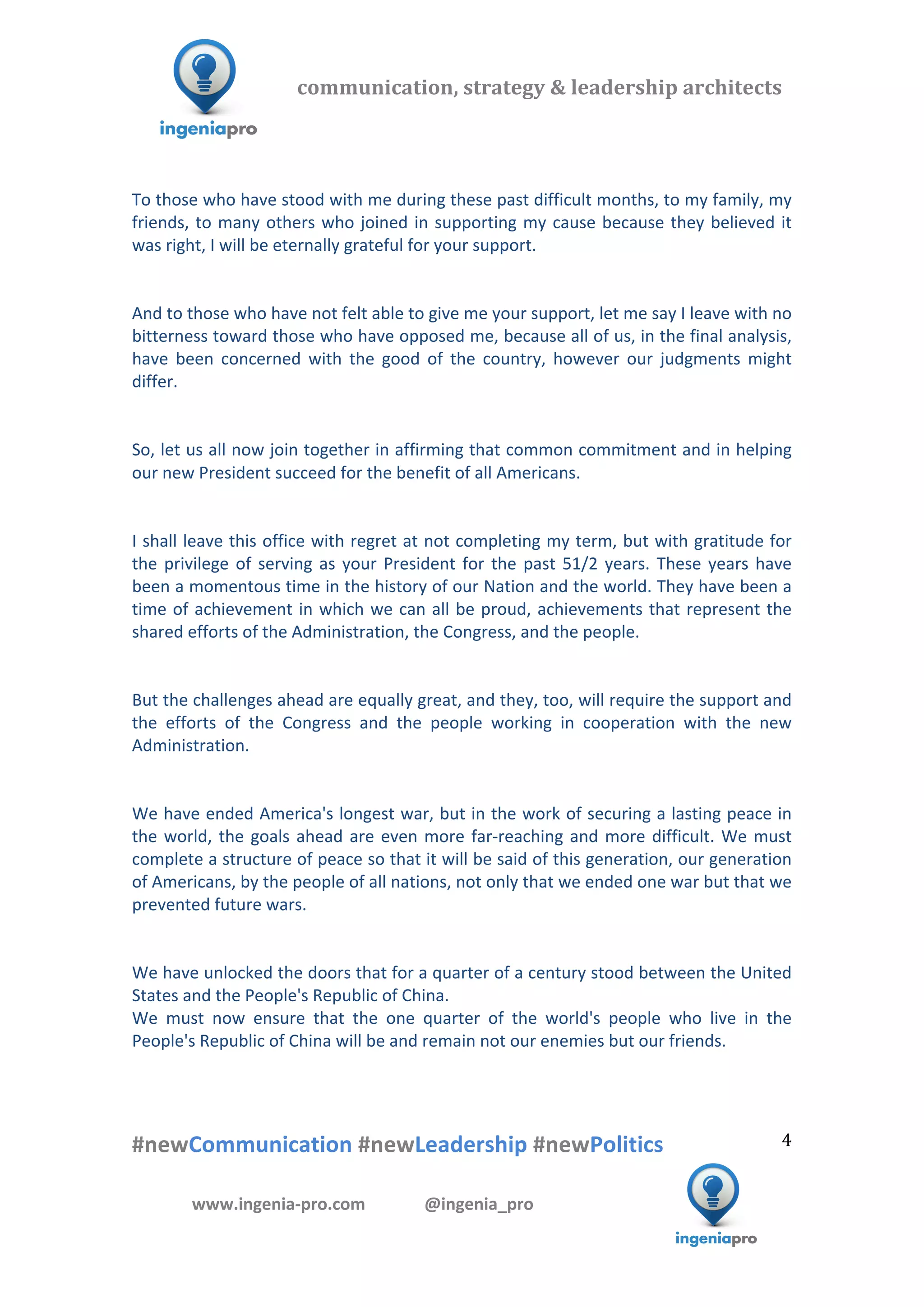 President Richard Nixon's resignation speech | PDF