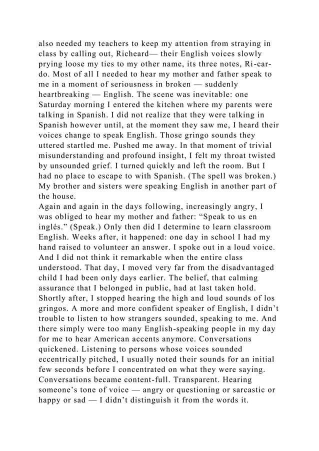 Richard RodriguezPublic and Private LanguagePhoto of writer, l.docx