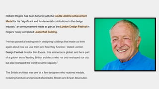 RICHARD ROGERS work : famous world architect | PPTX