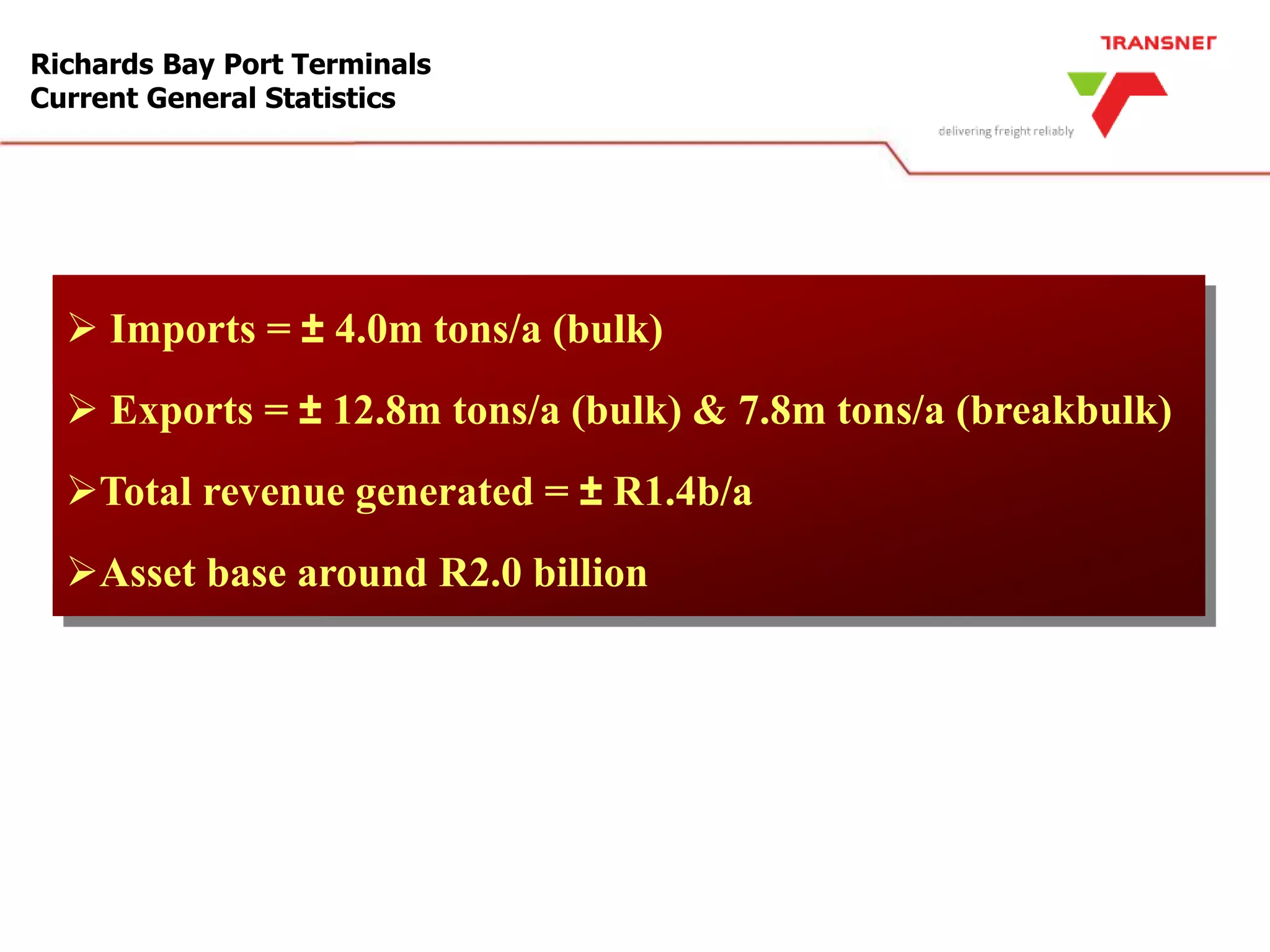 Richards bay port terminal business overview | PDF