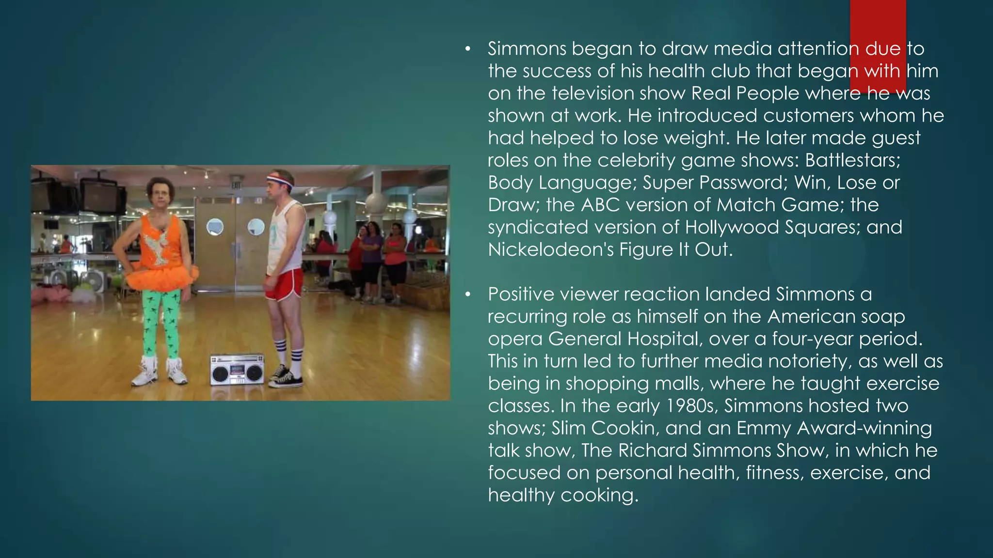 Richard Simmons, Exercise History | PPT