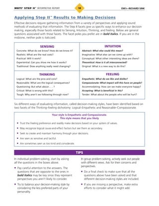 My MBTI Personality Assessment | PDF