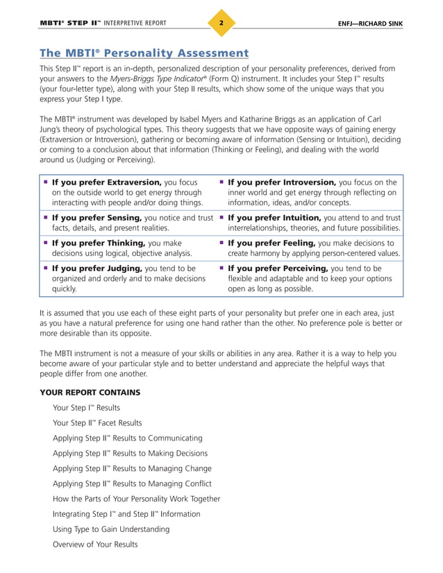 My MBTI Personality Assessment | PDF