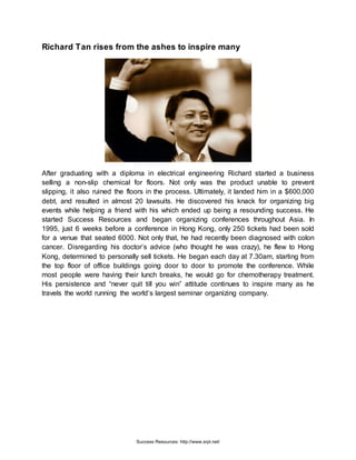 Inspiring Action | Richard Tan Success Resources Scam | PDF