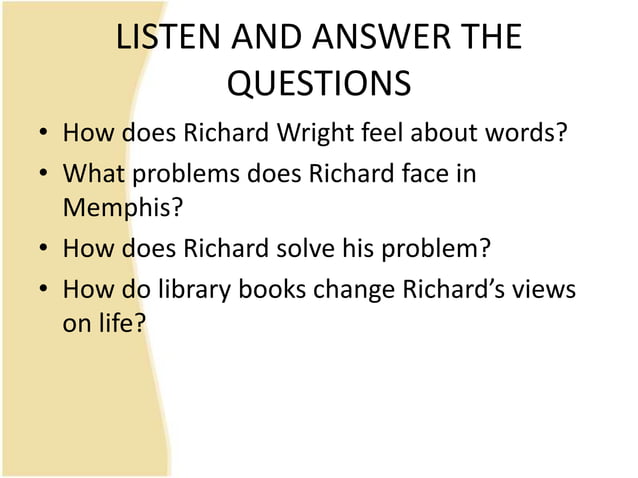 Richard wright and the library card | PPTX
