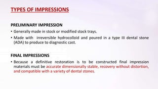 Impression Techniques in Fixed partial denture | PPTX