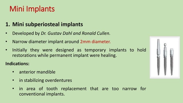 Dental Implant Designs | PPTX | Dental Health | Diseases and Conditions
