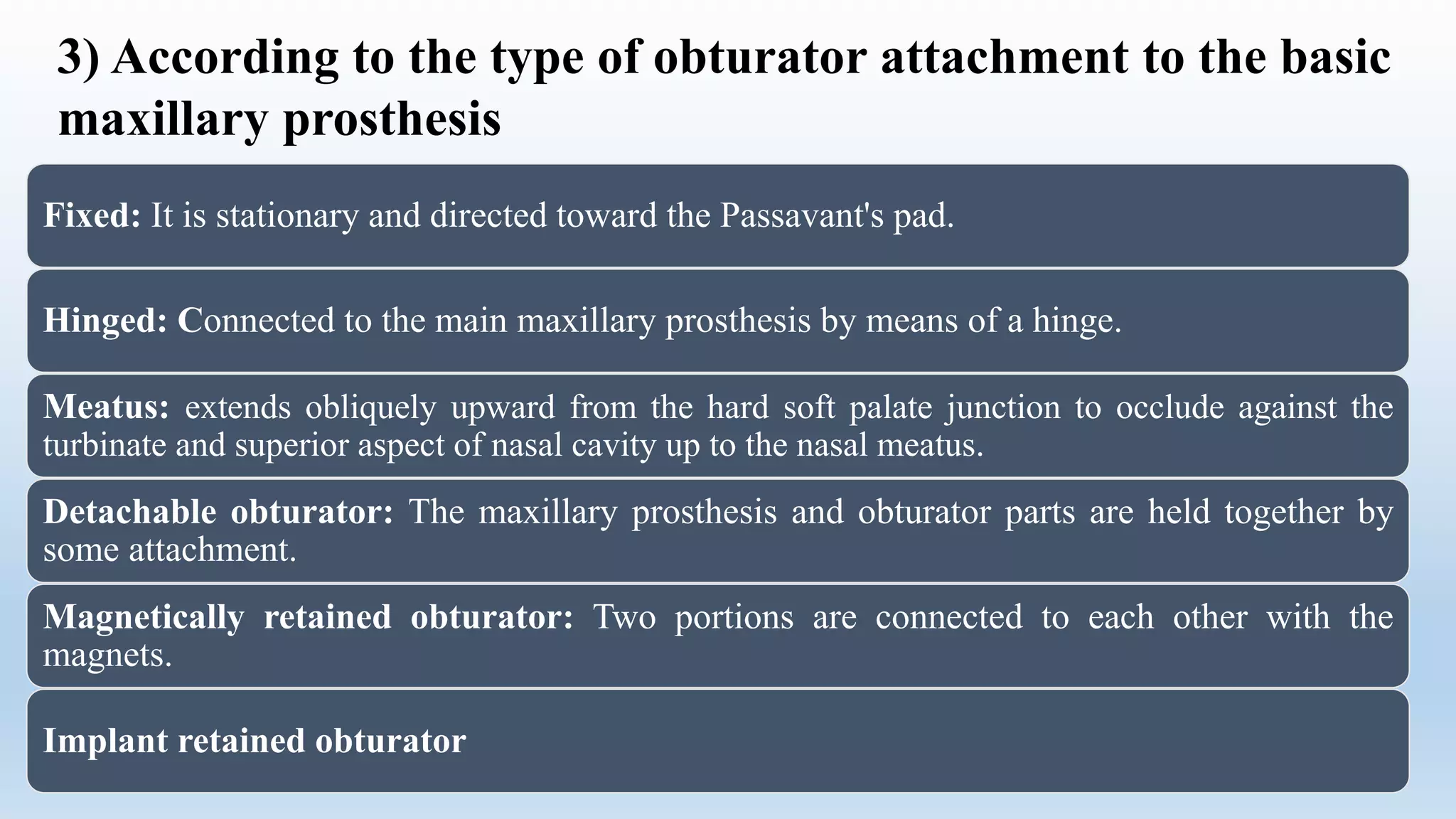 OBTURATORS FOR ACQUIRED MAXILLARY DEFECTS | PPTX