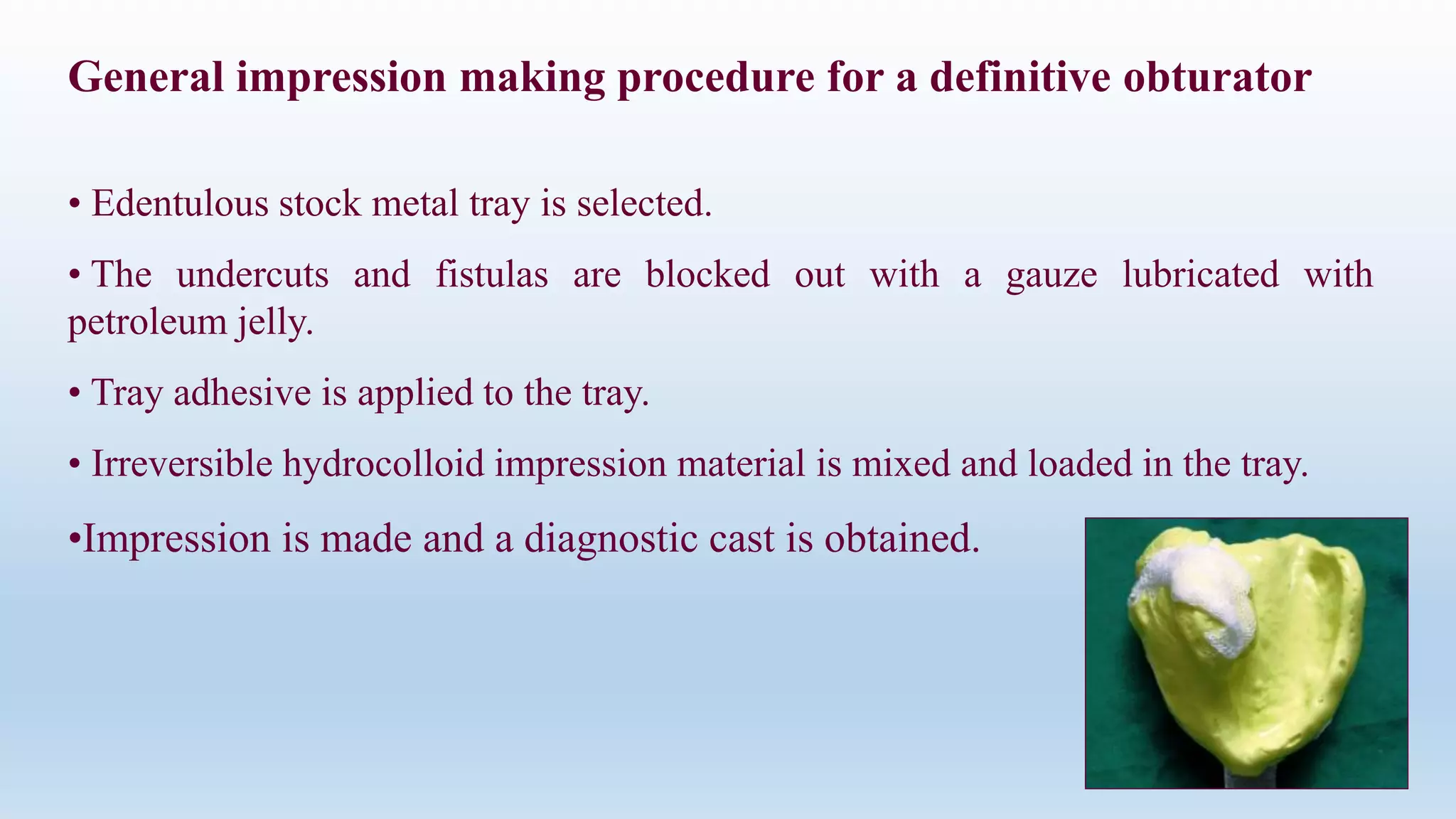 OBTURATORS FOR ACQUIRED MAXILLARY DEFECTS | PPTX