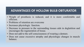 OBTURATORS FOR ACQUIRED MAXILLARY DEFECTS | PPTX