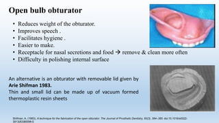 OBTURATORS FOR ACQUIRED MAXILLARY DEFECTS | PPTX