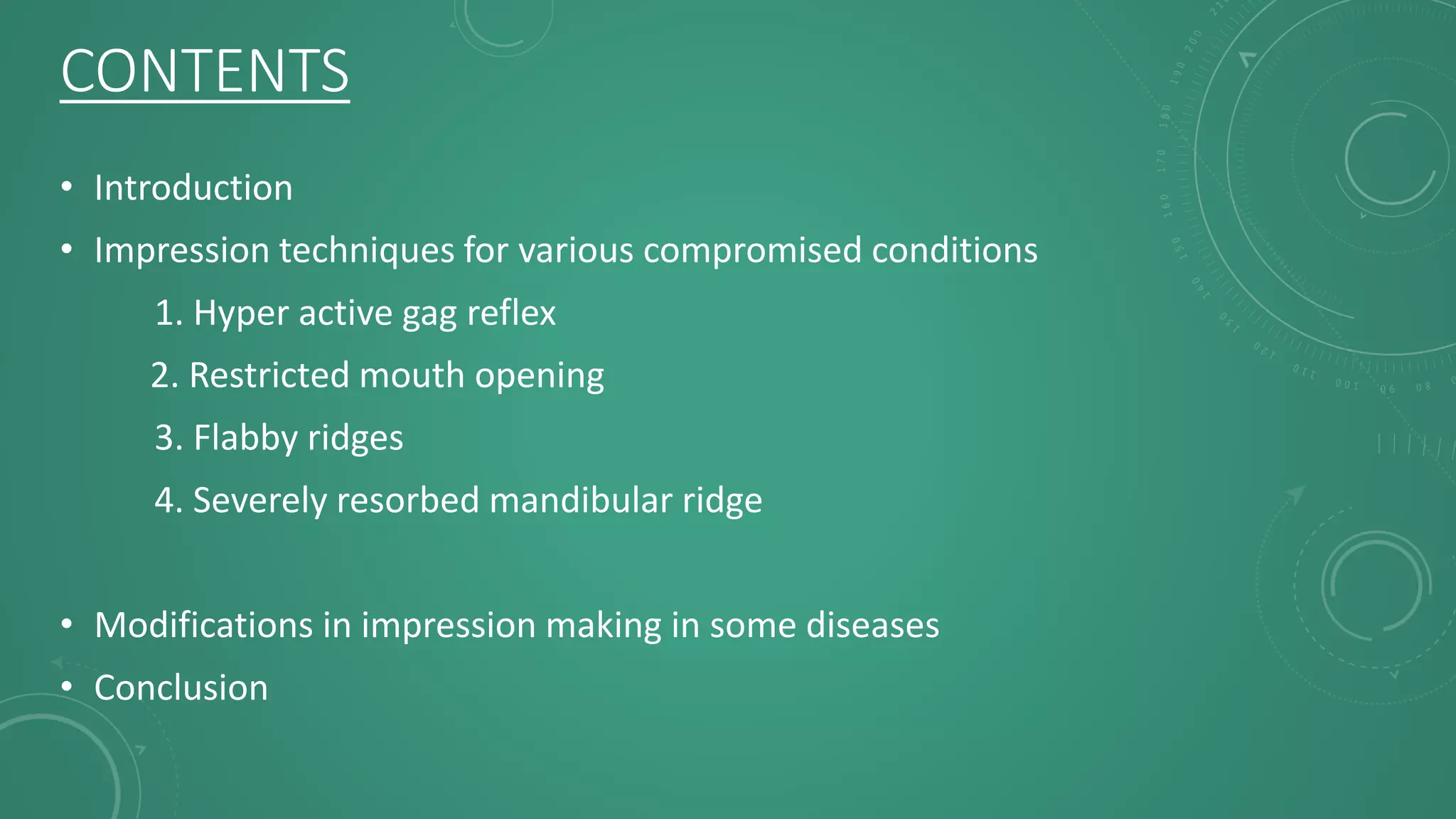 IMPRESSION TECHNIQUES IN COMPROMISED COMPLETE DENTURE SITUATIONS | PPTX