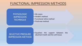 impression techniques in Removable Partial Denture | PPTX