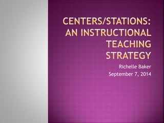 Teaching Strategies: Work Center/Stations | PPT