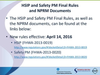 Highway Safety Improvement Program and Safety Performance Management ...