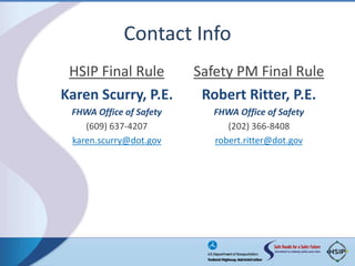 Highway Safety Improvement Program and Safety Performance Management ...