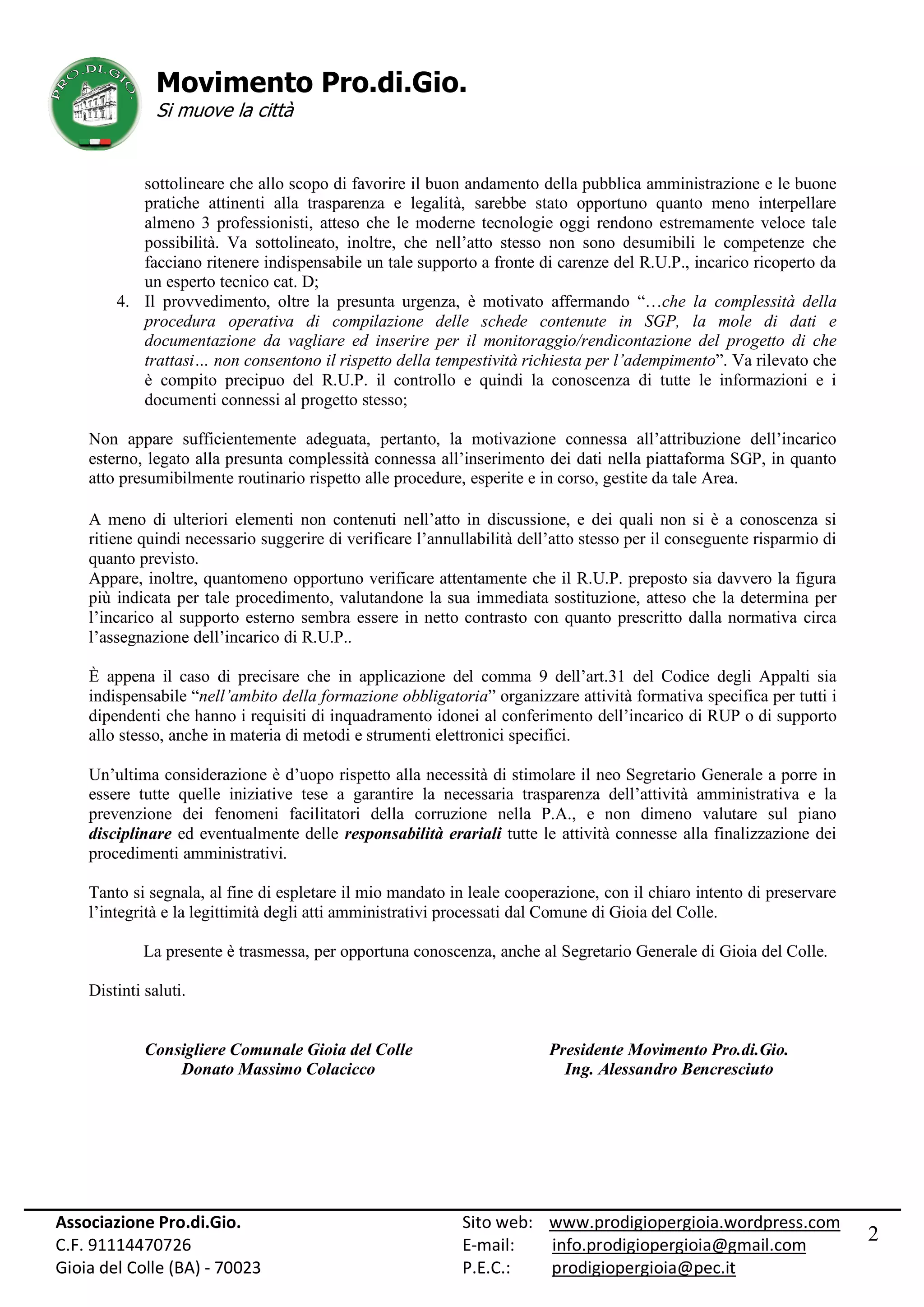 Richiesta Prodigio per revocare il RUP | PDF