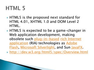 Rich Internet Applications (RIA) | PPTX | Programming Languages | Computing