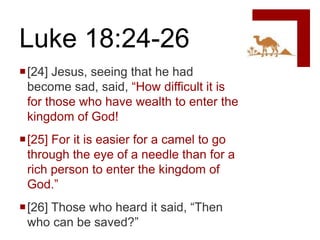 Jesus' Encounter with the Rich Ruler (Luke 18:15-33) | PPTX