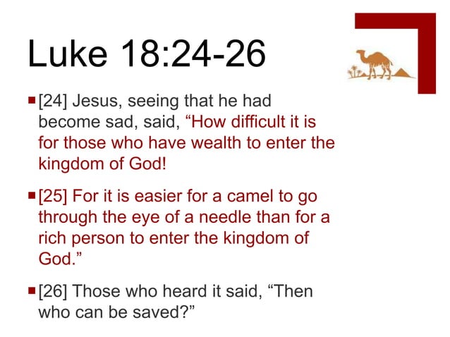 Jesus' Encounter with the Rich Ruler (Luke 18:15-33) | PPTX