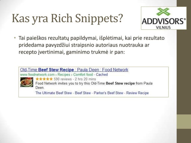 Rich snippets prezentacija | PPSX