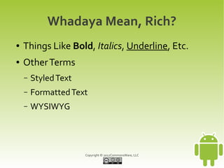Rich Text Editing and Beyond | PPT