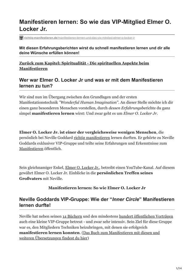 richtig-manifestieren.de-Manifestieren lernen So wie das VIP ...