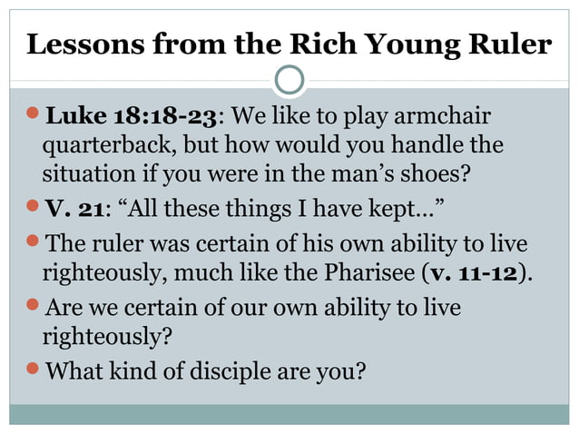 Lessons from the Rich Young Ruler | PPT