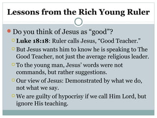Lessons from the Rich Young Ruler | PPT