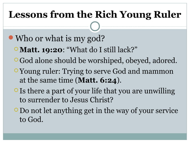 Lessons from the Rich Young Ruler | PPT