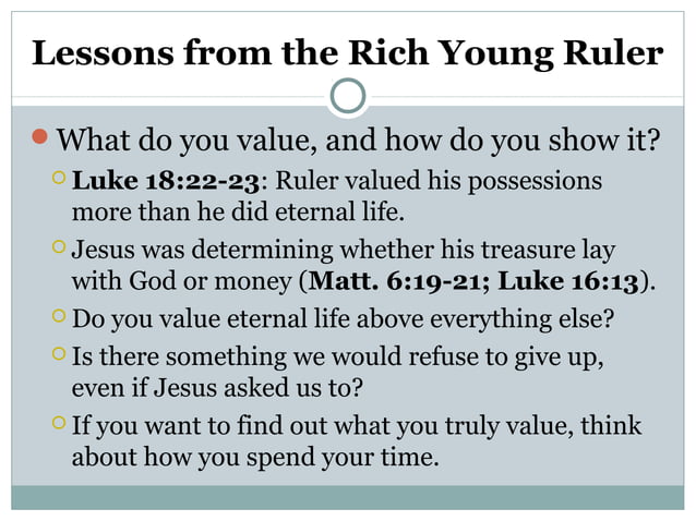 Lessons from the Rich Young Ruler | PPT