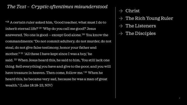 Rich young ruler | PPT