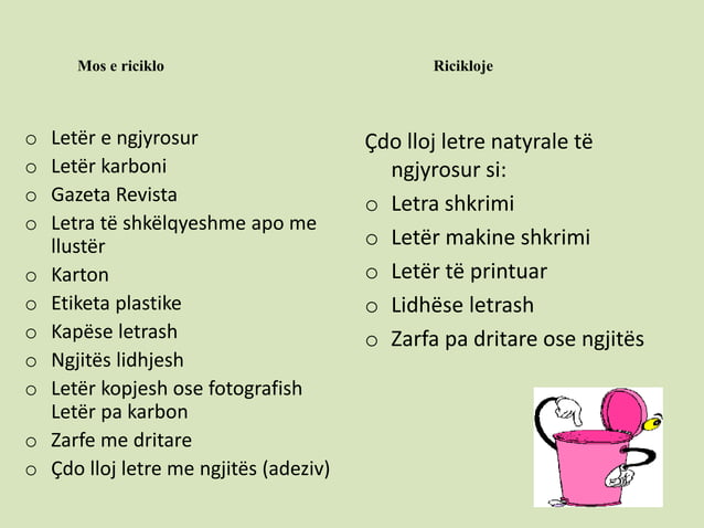 Riciklimi i letres | PPTX
