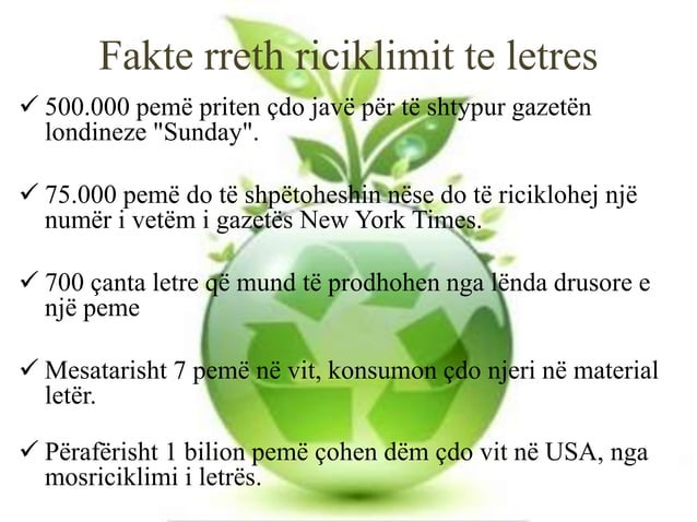 Riciklimi i letres | PPTX