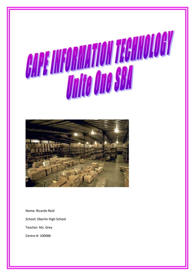 CAPE Information Technology Unite 1 SBA | DOC