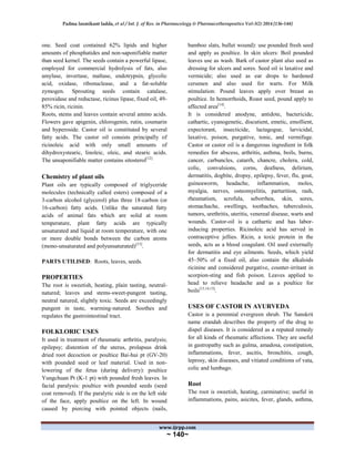 Ricinus communis (castor) an overview | PDF