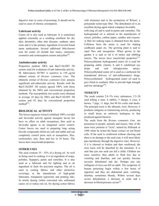 Ricinus communis (castor) an overview | PDF