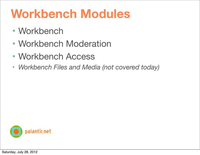 Workbench: Managing Content Management | PPT