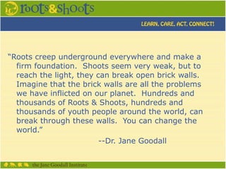 Roots & Shoots by Rick Asselta and the Jane Goodall Institute | PPT