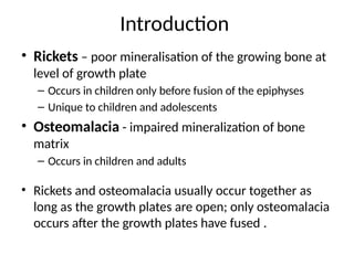 Rickets pathophysiology annd management. | PPTX