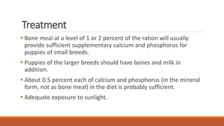 Rickets in dogs; etiology, diagnosis and management | PPT