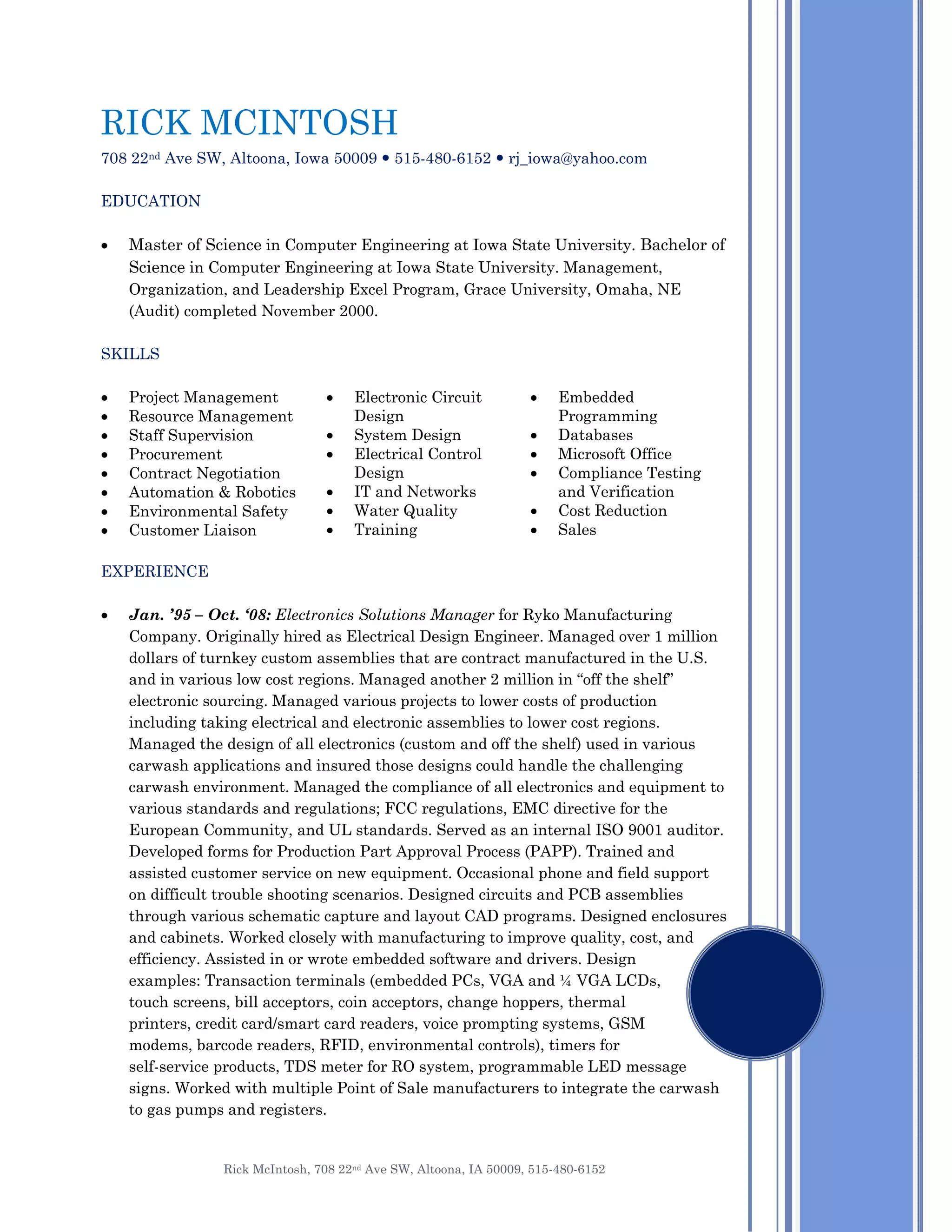 Rick Mc Intosh Resume | PDF