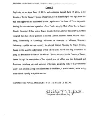 Rick Perry Indictment | PDF