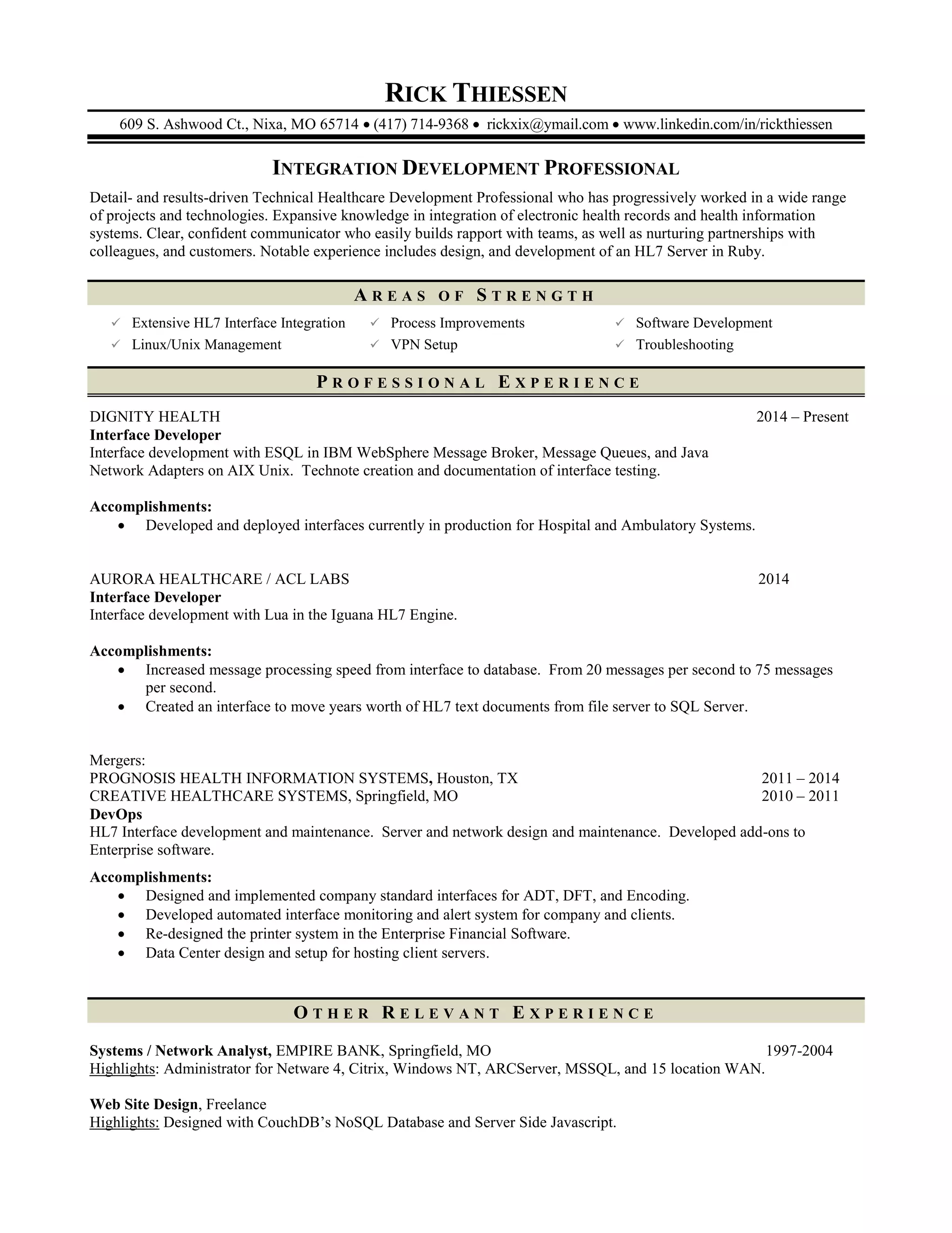 Rickthiessenresume | PDF
